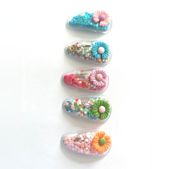 Accessories | 5 Pcsbag Colorful Baby Girl Hair Bangs Quicksand Edge ...